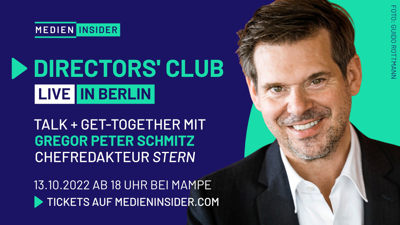 Directors' Club mit Gregor Peter Schmitz • Medieninsider